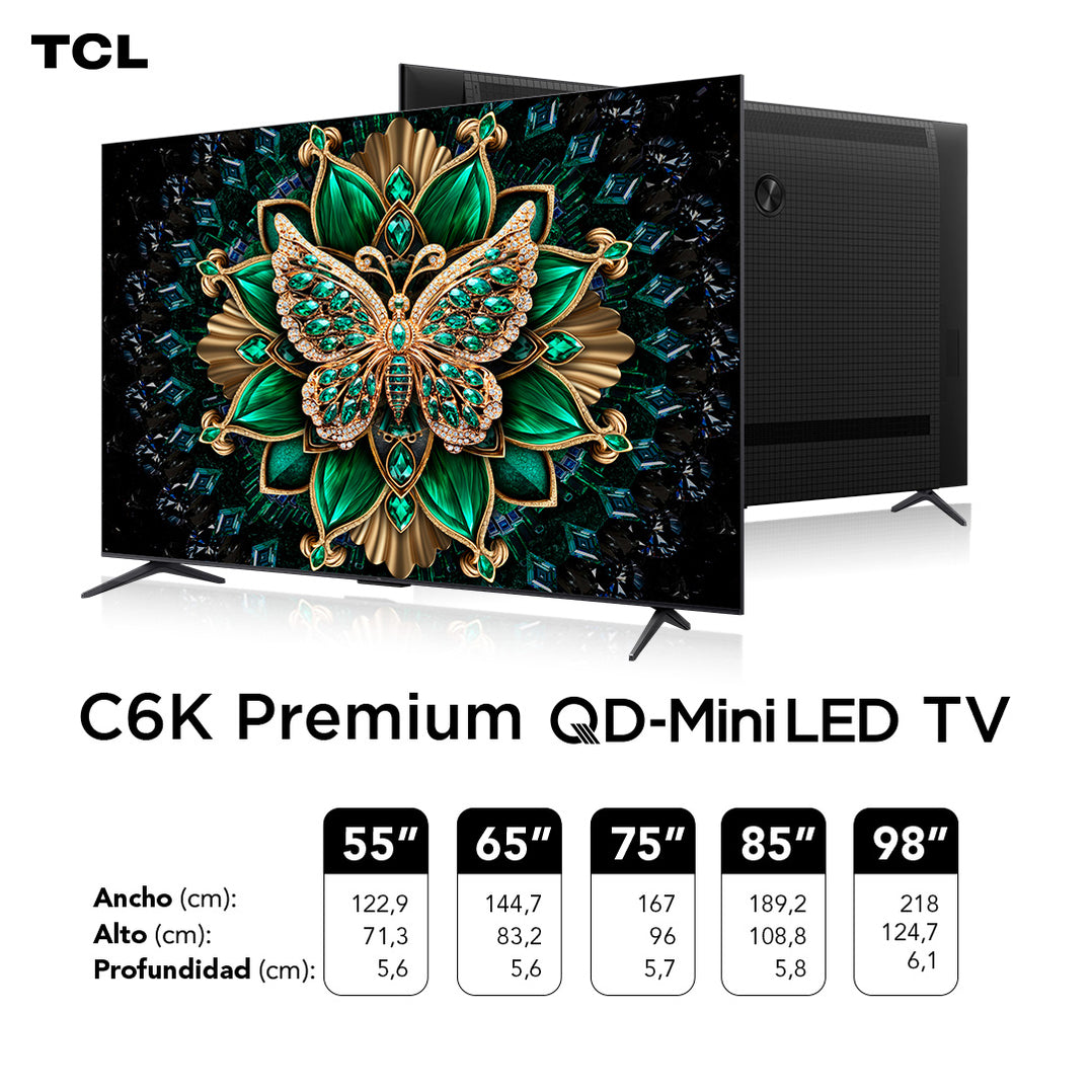 Smart TV 65" TCL 4K QLED Mini LED 65C6K — TCL.cl